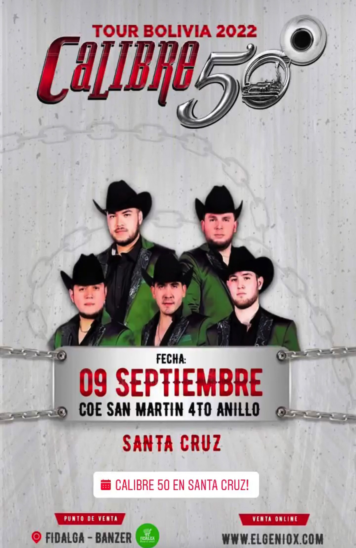 SANTA CRUZ, BOLIVIA – Calibre 50